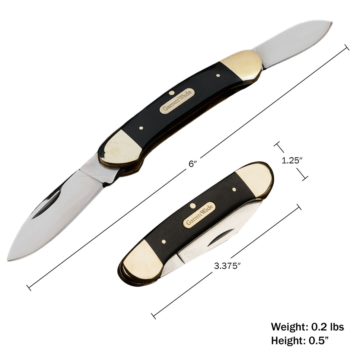 Kings County Tools Small Pocket Knife - 2-Blade Folding Knife With Stainless Steel Blades And ...